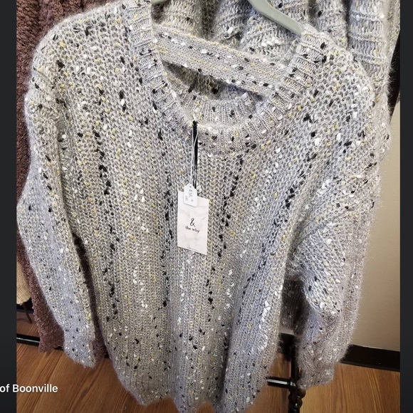 And the Why | Sweaters | Last Grey Lurex Thread Soft Cutout Back ...